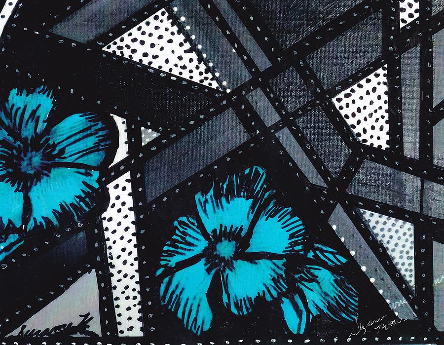 Abstract Blue Flowers Painting by Suzanne Thomas - Fine Art America