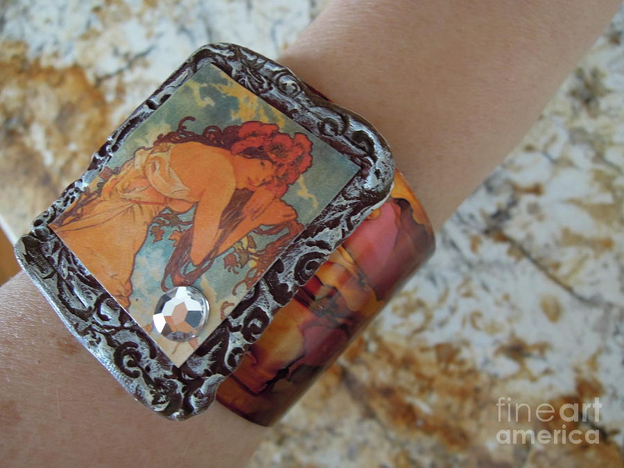 Alphonse Mucha Cuff Bracelet Jewelry by Sherry Sharp - Pixels