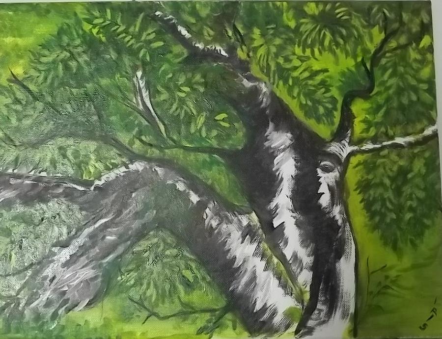 An Old Tree Painting by Iris Devadason - Fine Art America