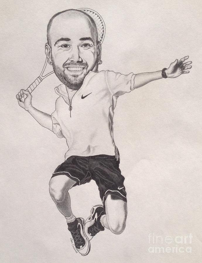 Andre Agassi Drawing by Sean Currence - Fine Art America