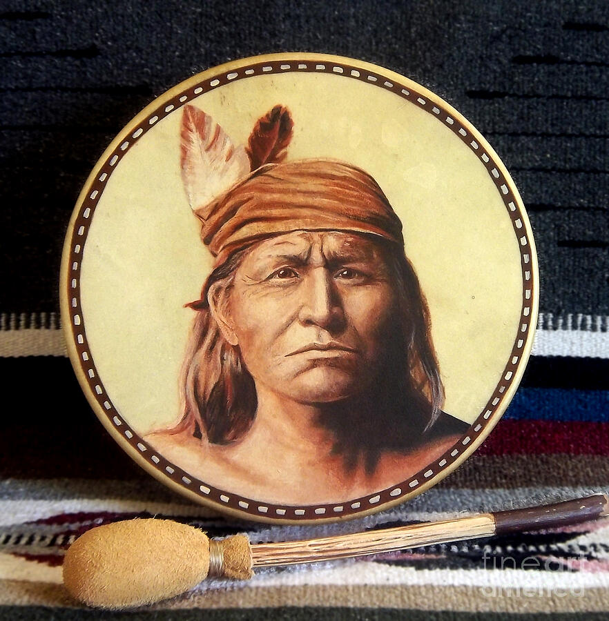 Apache Drum Painting by Stu Braks - Fine Art America