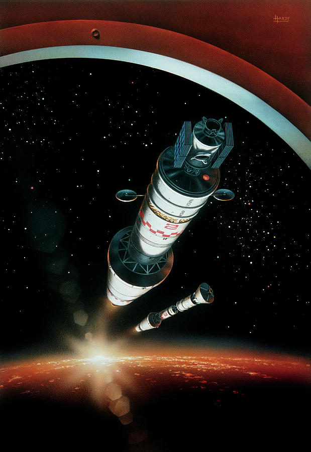 Artists Impression Of Manned Expedition To Mars by Science Photo Library