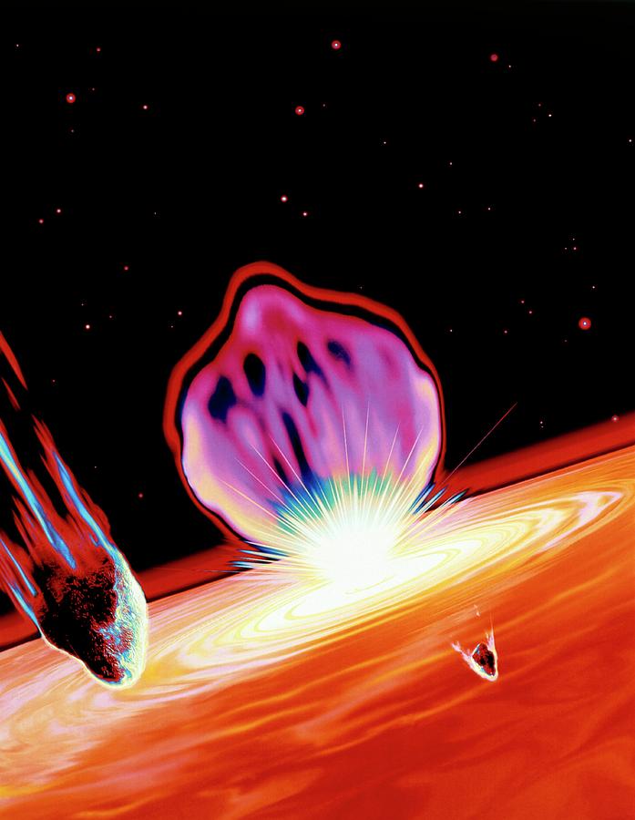 Artwork Of First Comet Impacts On Jupiter Photograph by Julian Baum ...