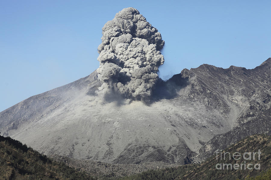 Ash Cloud Rising From Sakurajima Photograph by Richard Roscoe - Pixels
