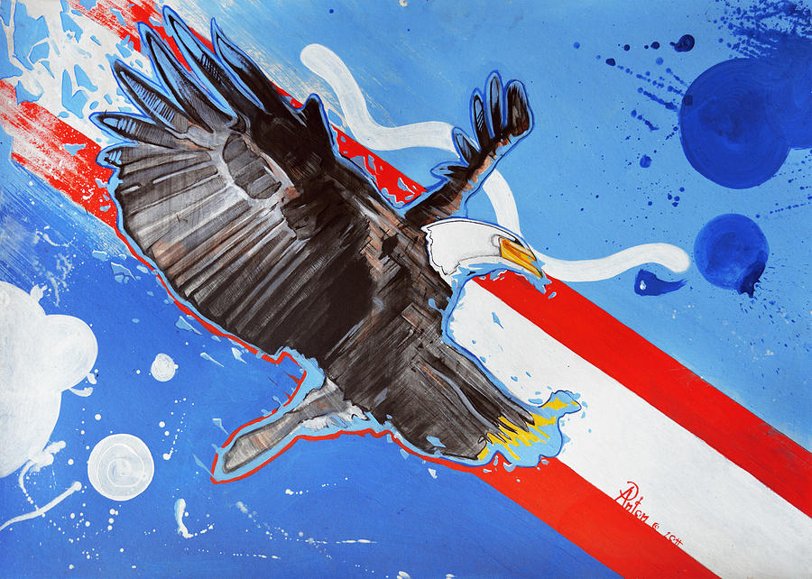 Attacking eagle Painting by A Prints - Fine Art America