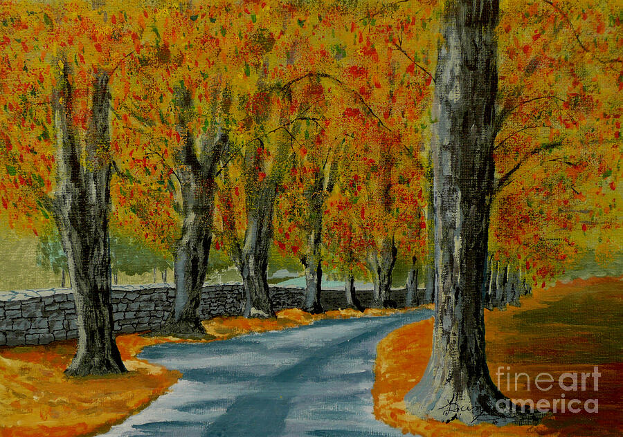Autumn pathway Painting by Anthony Dunphy - Fine Art America