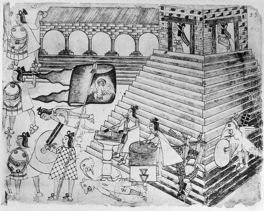 Aztec Codex Azcatitlan Drawing by Granger - Pixels