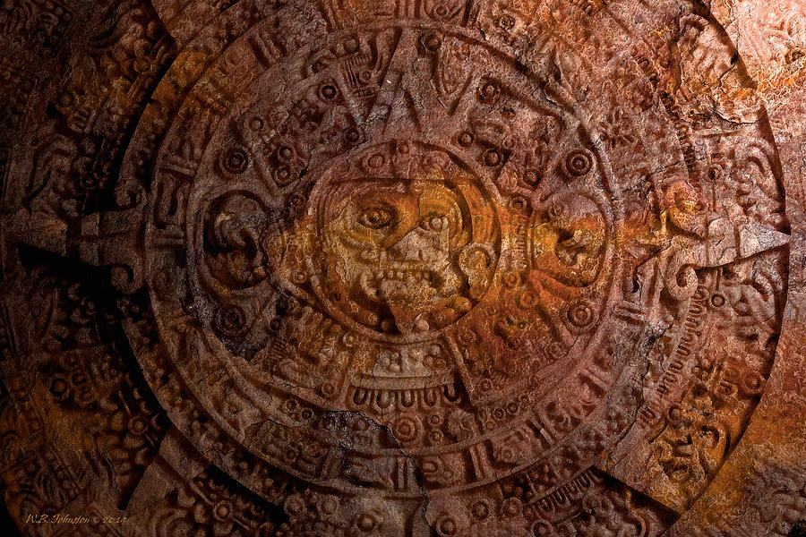 Aztec Sun Stone Photograph by WB Johnston - Fine Art America