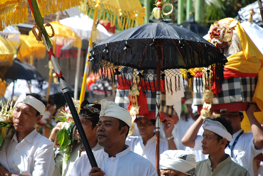 Bali temple procession Photograph by Michael Brewer