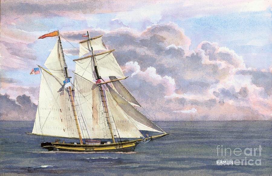 Baltimore Clipper Painting by Steve Hamlin - Fine Art America