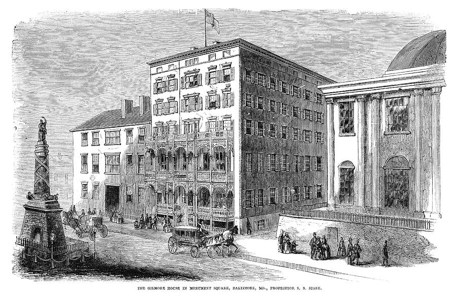 Baltimore Monument Square Painting by Granger