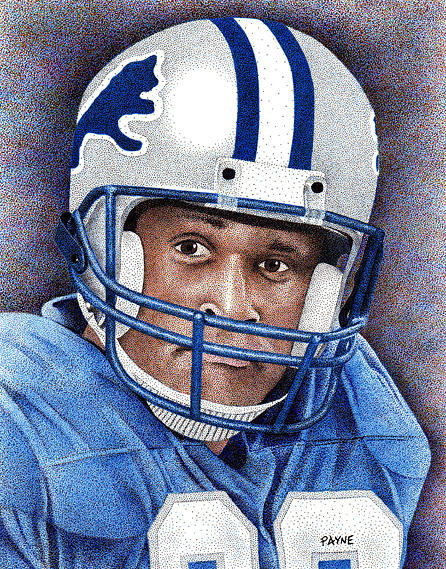 Barry Sanders Painting by Rob Payne - Pixels