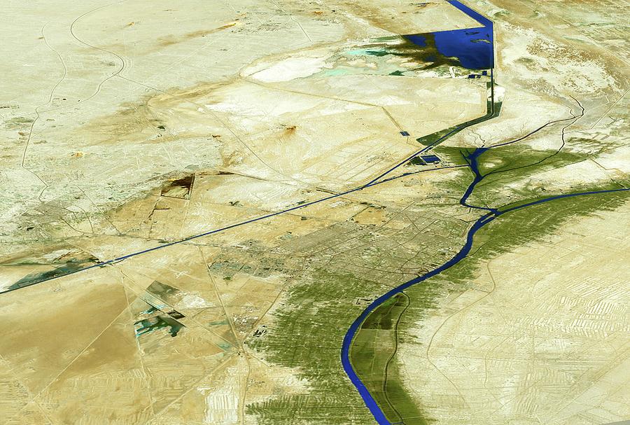 Basra Photograph by Worldsat/earthsat/science Photo Library | Pixels