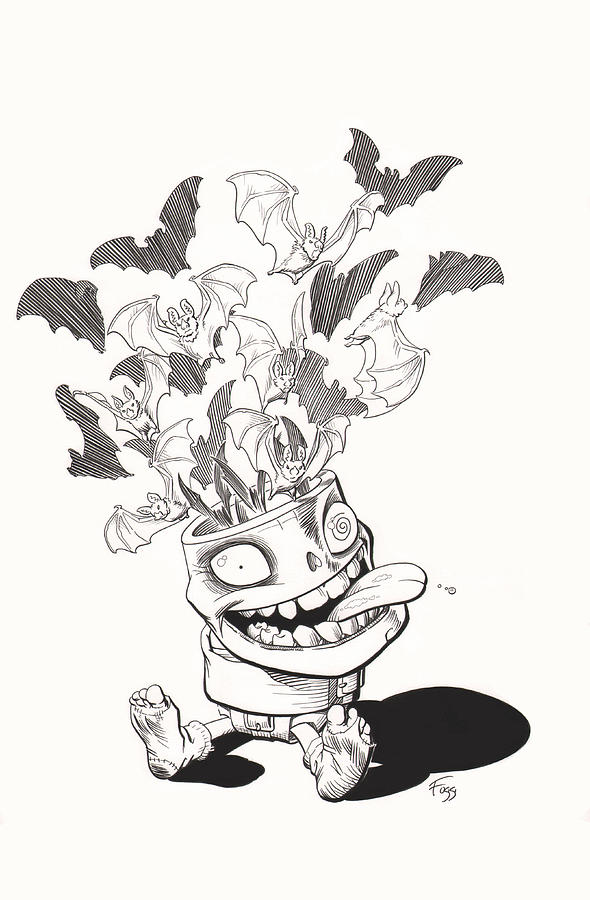 Batty Drawing by Richard Moore - Fine Art America