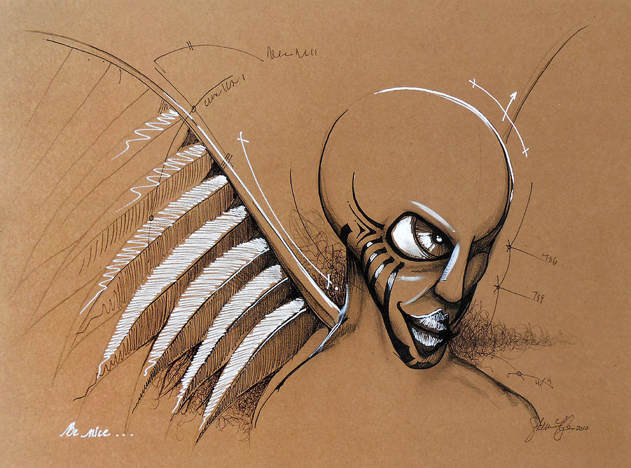 Be Nice Drawing by Steve Fogle - Fine Art America