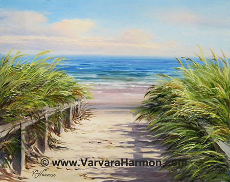 Beach Path Painting by Varvara Harmon - Fine Art America
