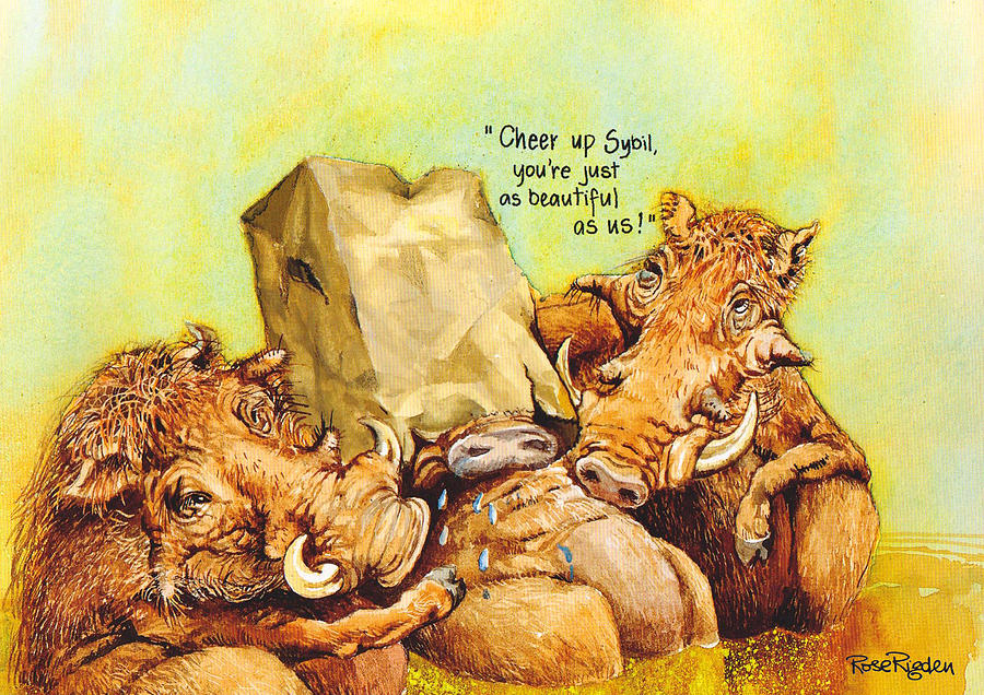 Beautiful Warthog Painting by Rose Rigden | Pixels