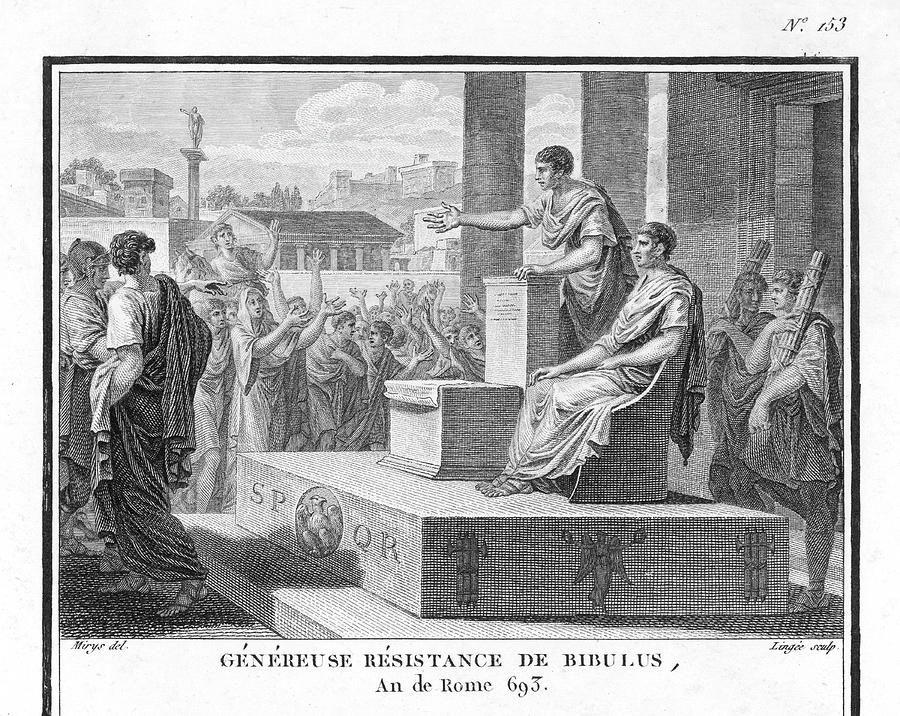 Bibulus, Consul With Julius Caesar Drawing by Mary Evans Picture ...