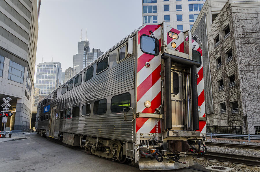 Bilevel Leaving Union Station Photograph by Thomas Visintainer - Pixels