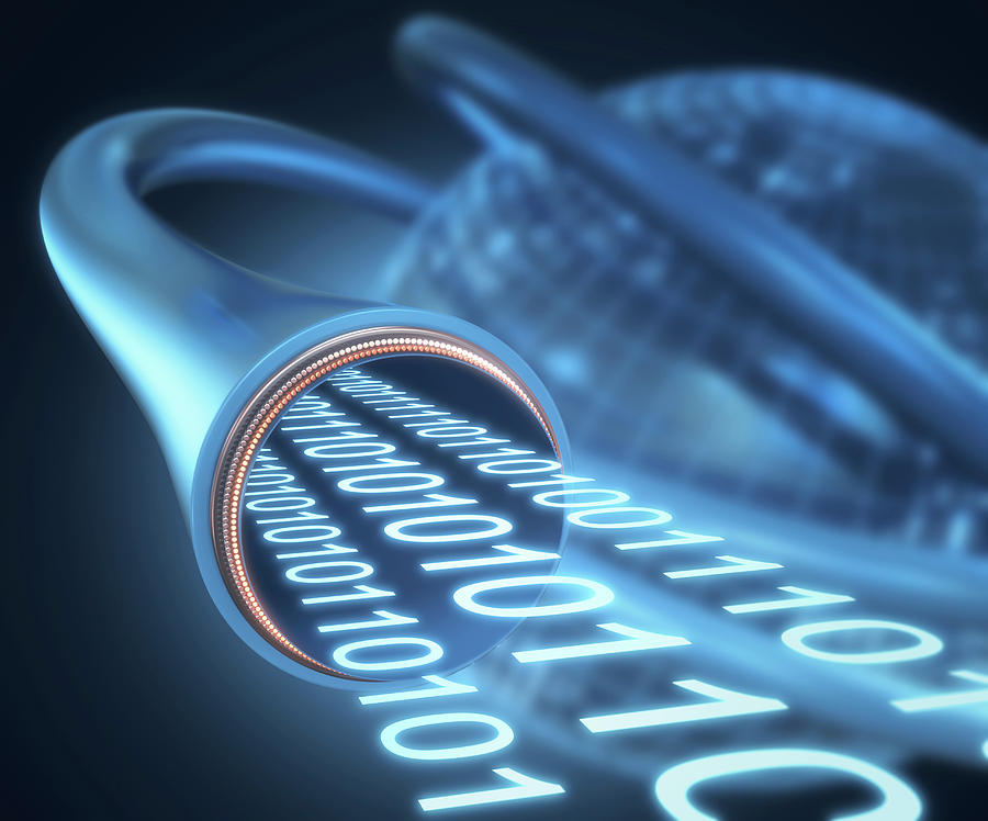 Binary Code And Earth by Science Photo Library