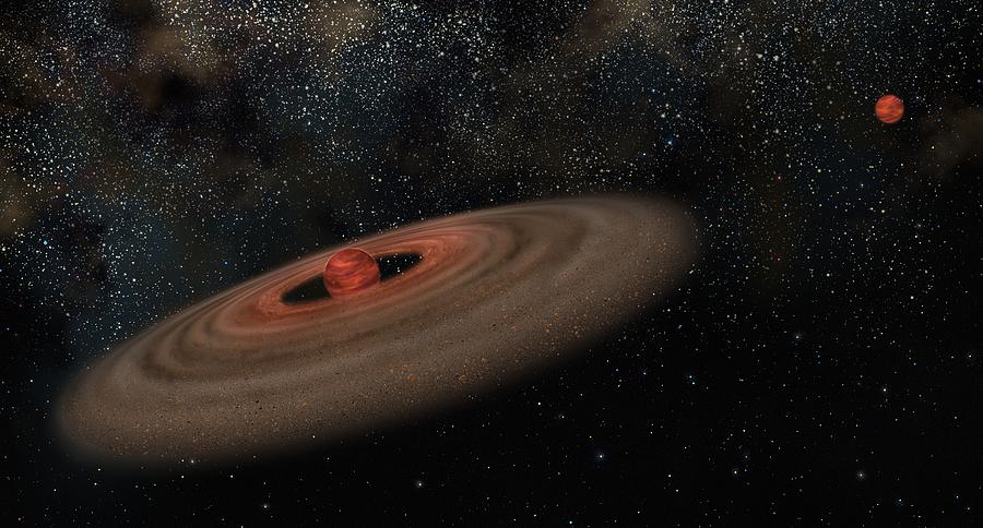 Binary system 2M J044144, artwork by Science Photo Library