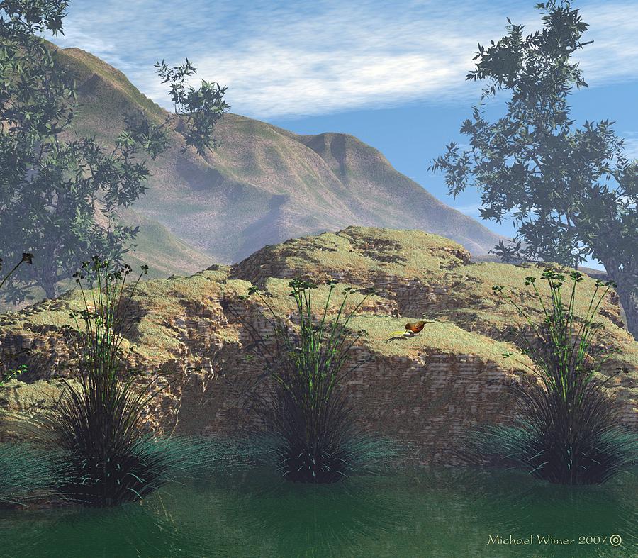 Bird catching Lizard Digital Art by Michael Wimer - Fine Art America