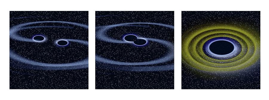 Black Hole Merger And Gravitational Waves Photograph by Claus Lunau/science Photo Library - Fine ...