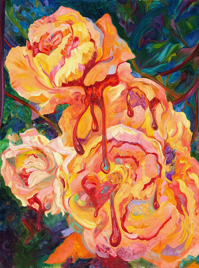 Bleeding Roses Painting by Debra Benditz - Fine Art America