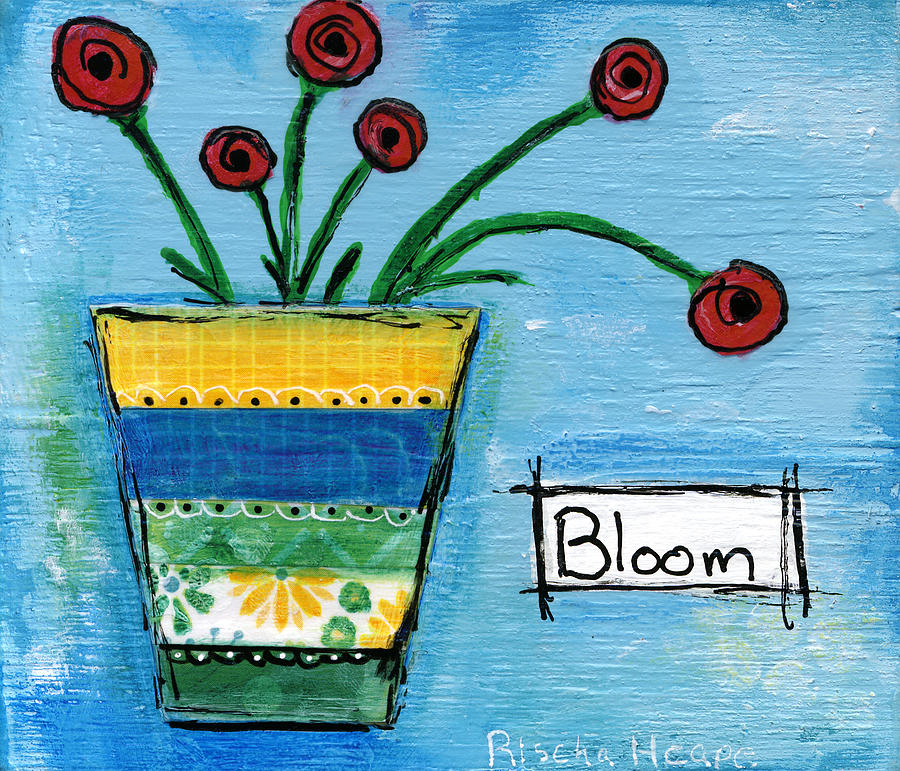 Bloom Block Painting by Rischa Heape - Fine Art America