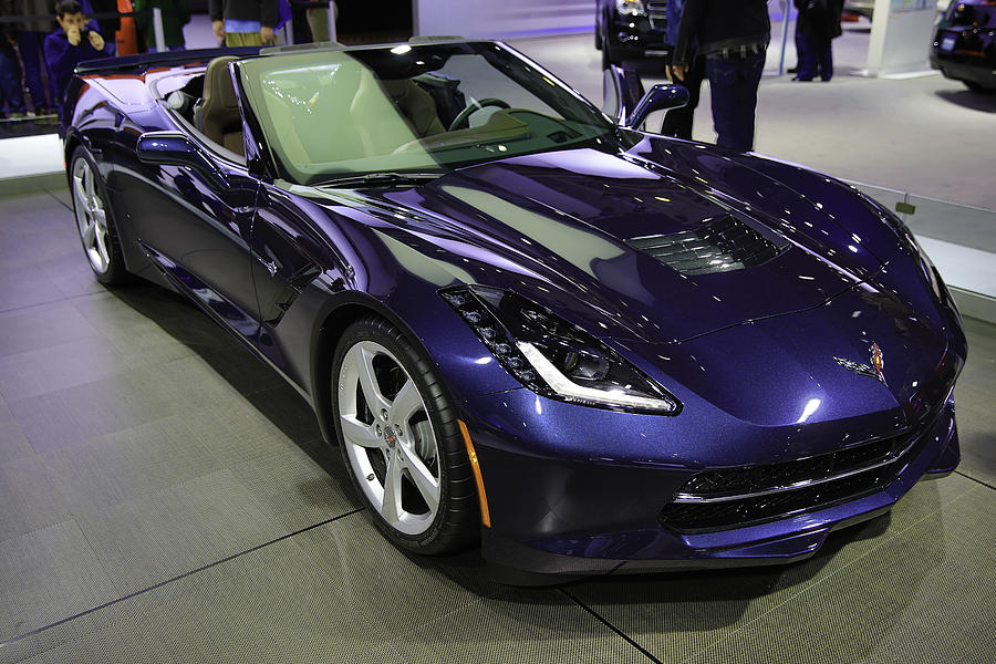 Blue Corvette Stingray Digital Art by E Osmanoglu - Fine Art America