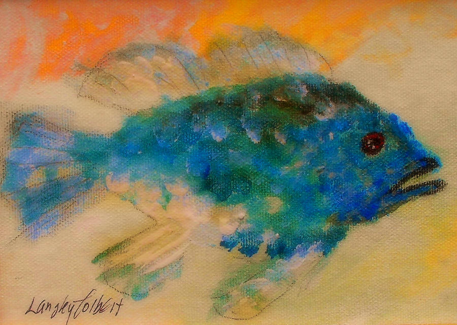 Blue Fish Painting by Langley Tolbert - Fine Art America