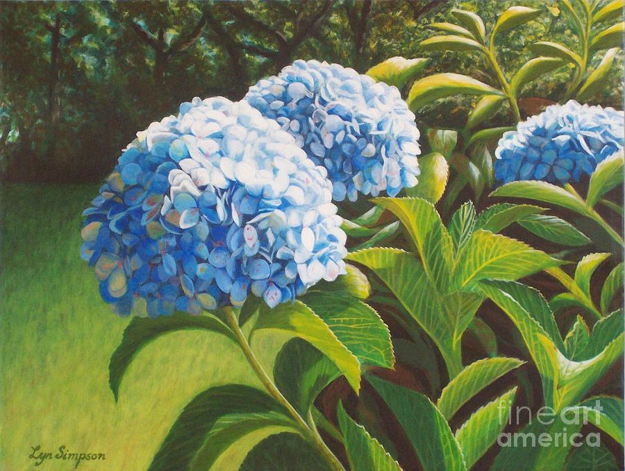 Blue Hydrangea Painting by Lyn Simpson - Pixels