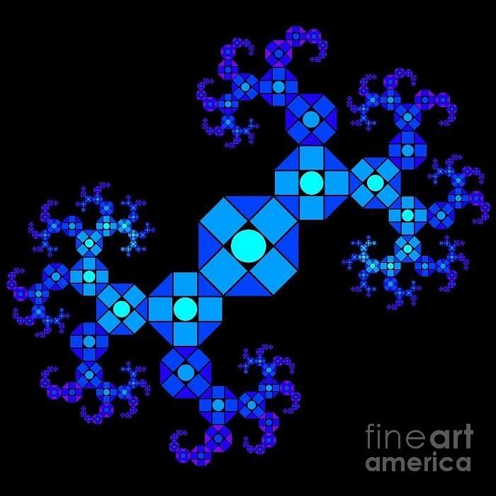 Blue Octagon Fractal Digital Art by Chris Tetreault - Fine Art America