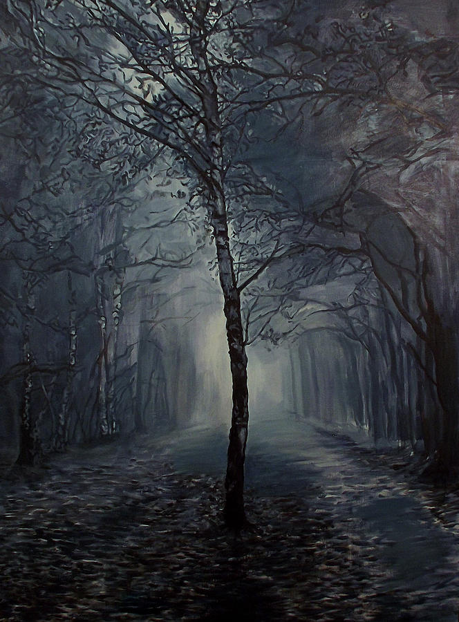 Blue Tree Painting by Rachel Kilpatrick - Pixels