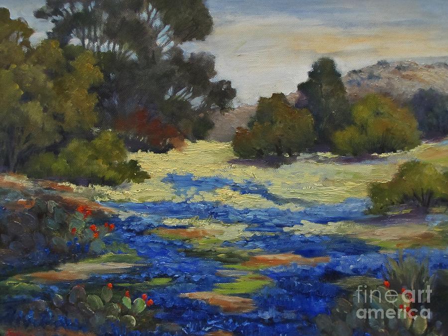 Bluebonnet Hill Painting by Patsy Supak | Fine Art America