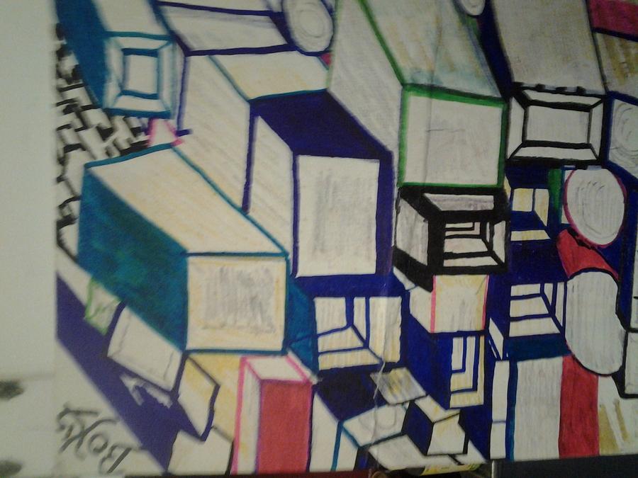 Boxes Drawing by Gerald Conley - Fine Art America