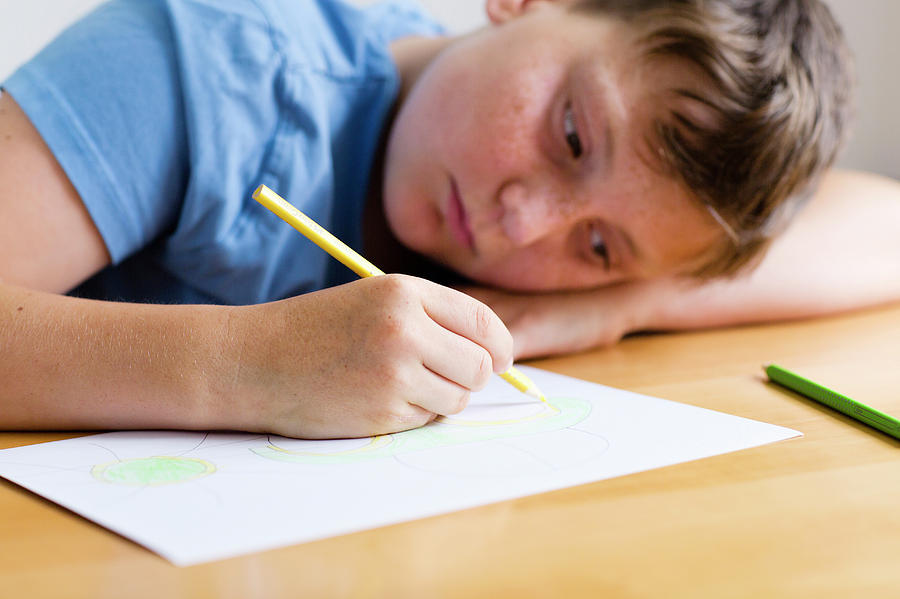 Boy Drawing A Picture Photograph by Gombert, Sigrid - Pixels