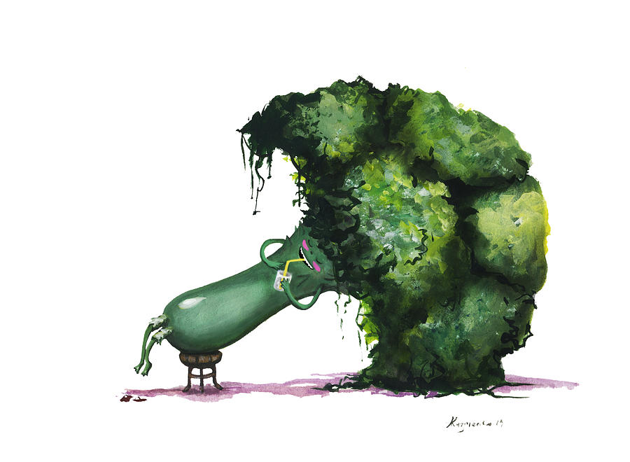 Broccoli Drawing by Alina Kuzmenko | Fine Art America