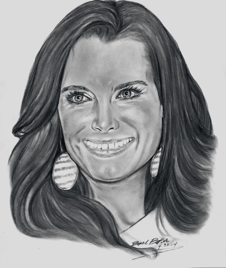 Brook Shields Drawing by Barb Baker - Fine Art America