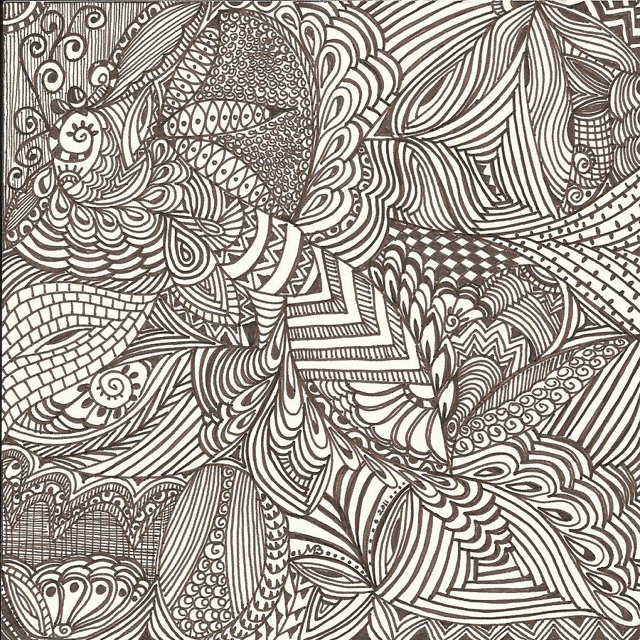 Brown Fields Drawing by Merle Barge - Pixels