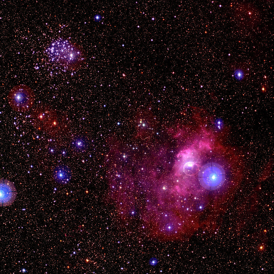 Bubble Nebula And Star Cluster M52 Photograph by Science Photo Library - Pixels