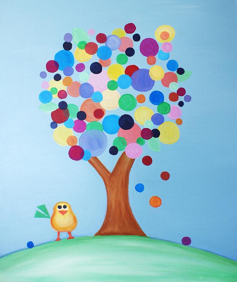 Bubble Tree Painting by Kelly Simpson Hagen - Pixels