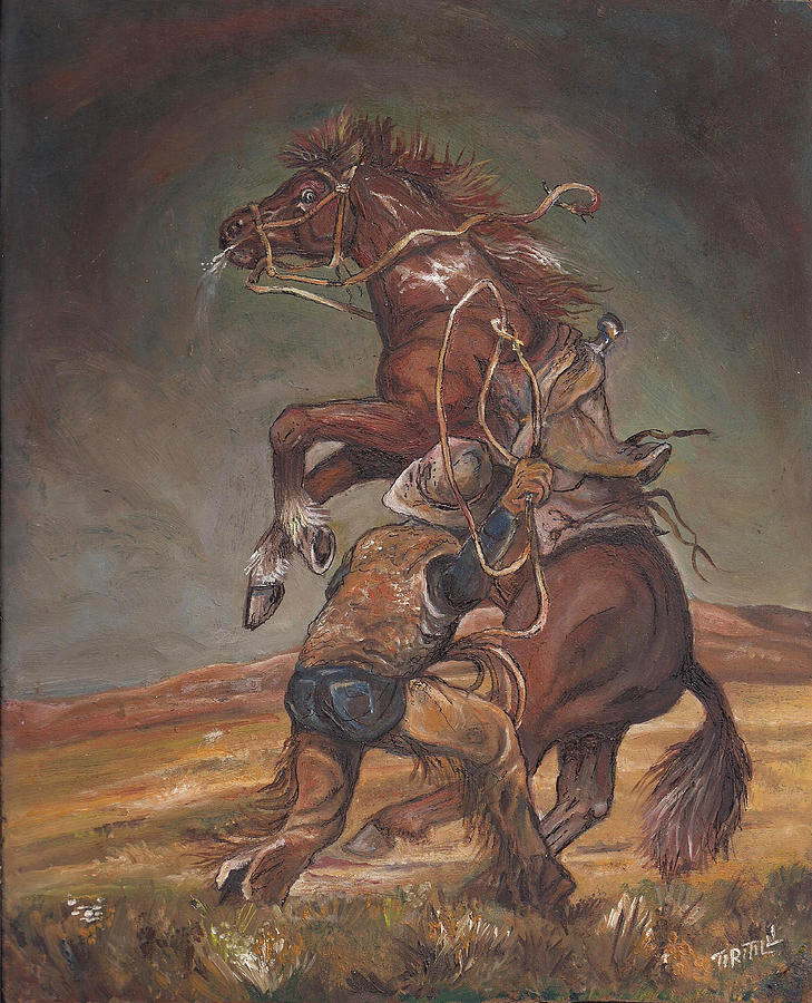 Bucking Horse Drawing by Robert Tiritilli | Fine Art America