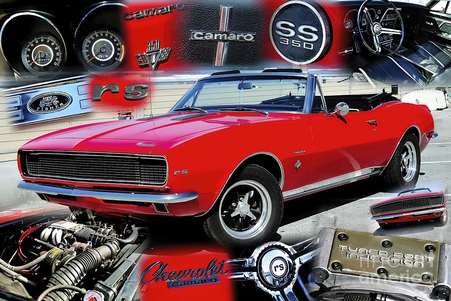 Camaro S S 350 Collage Photograph by Charles Abrams - Fine Art America