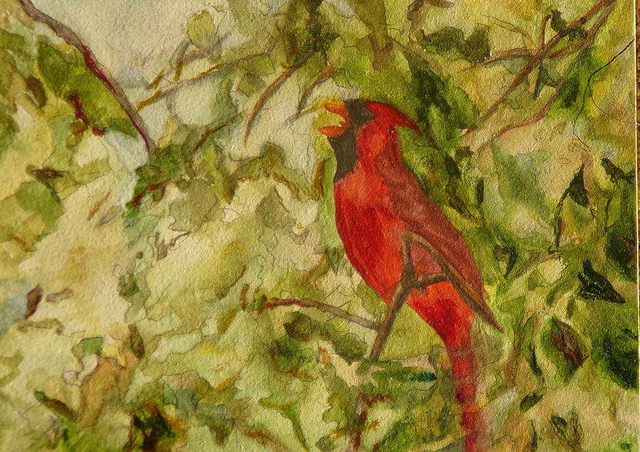 Cardinal Singing Painting by Eldora Schober Larson - Fine Art America
