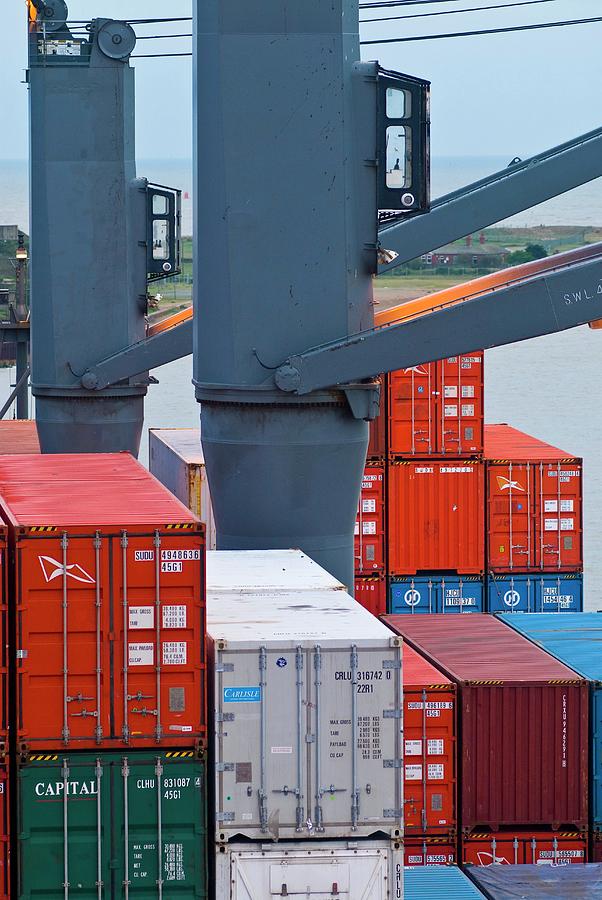 Cargo On A Container Ship by Science Photo Library