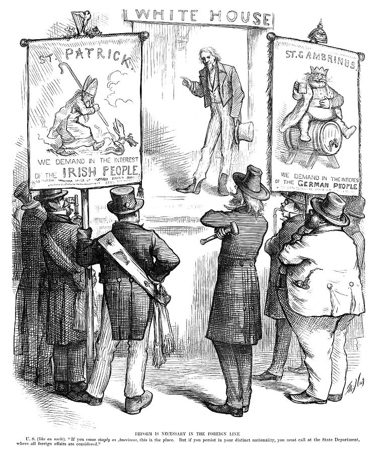 Cartoon Immigration, 1877 Painting by Granger - Pixels