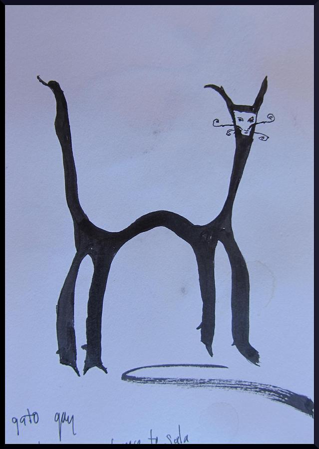 Cat Black Painting by Gary Kirkpatrick - Fine Art America