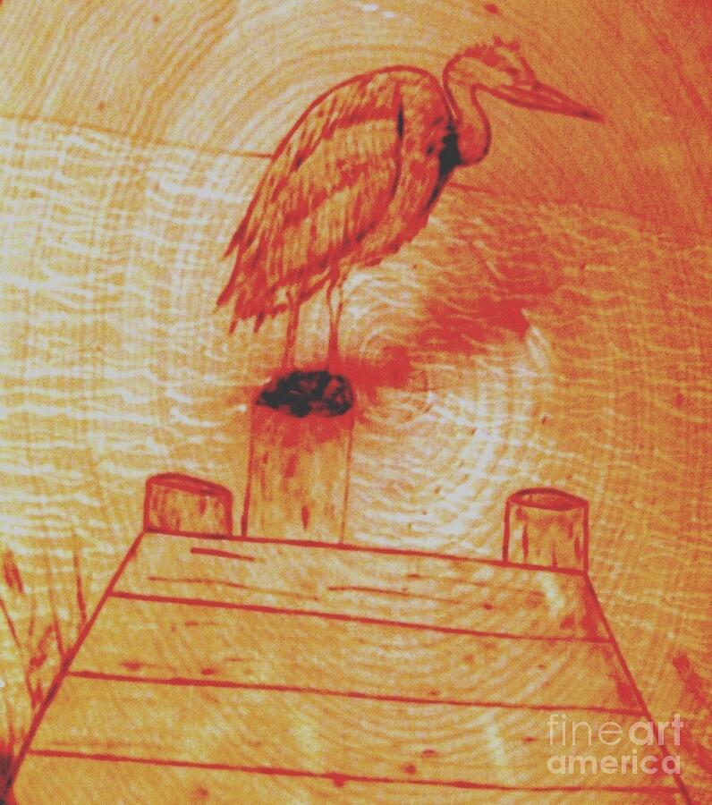 Chesapeak Crain Pyrography by Neil Stuart Coffey - Fine Art America