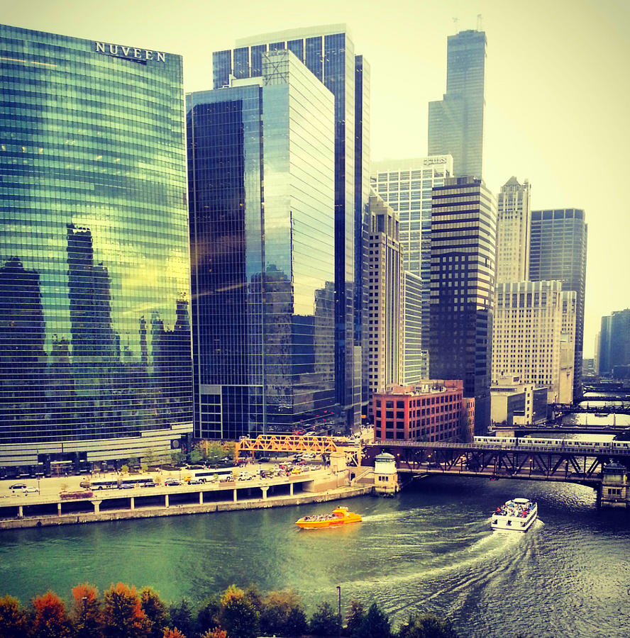 Chicago River Split Photograph by Bob Ggggggggg - Fine Art America